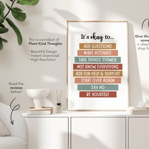 IT'S OKAY Mental Health Poster Printable Classroom Decor School ...