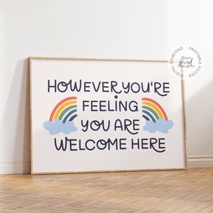 YOU ARE WELCOME Here Mental Health Poster: Counseling Sign Therapy ...