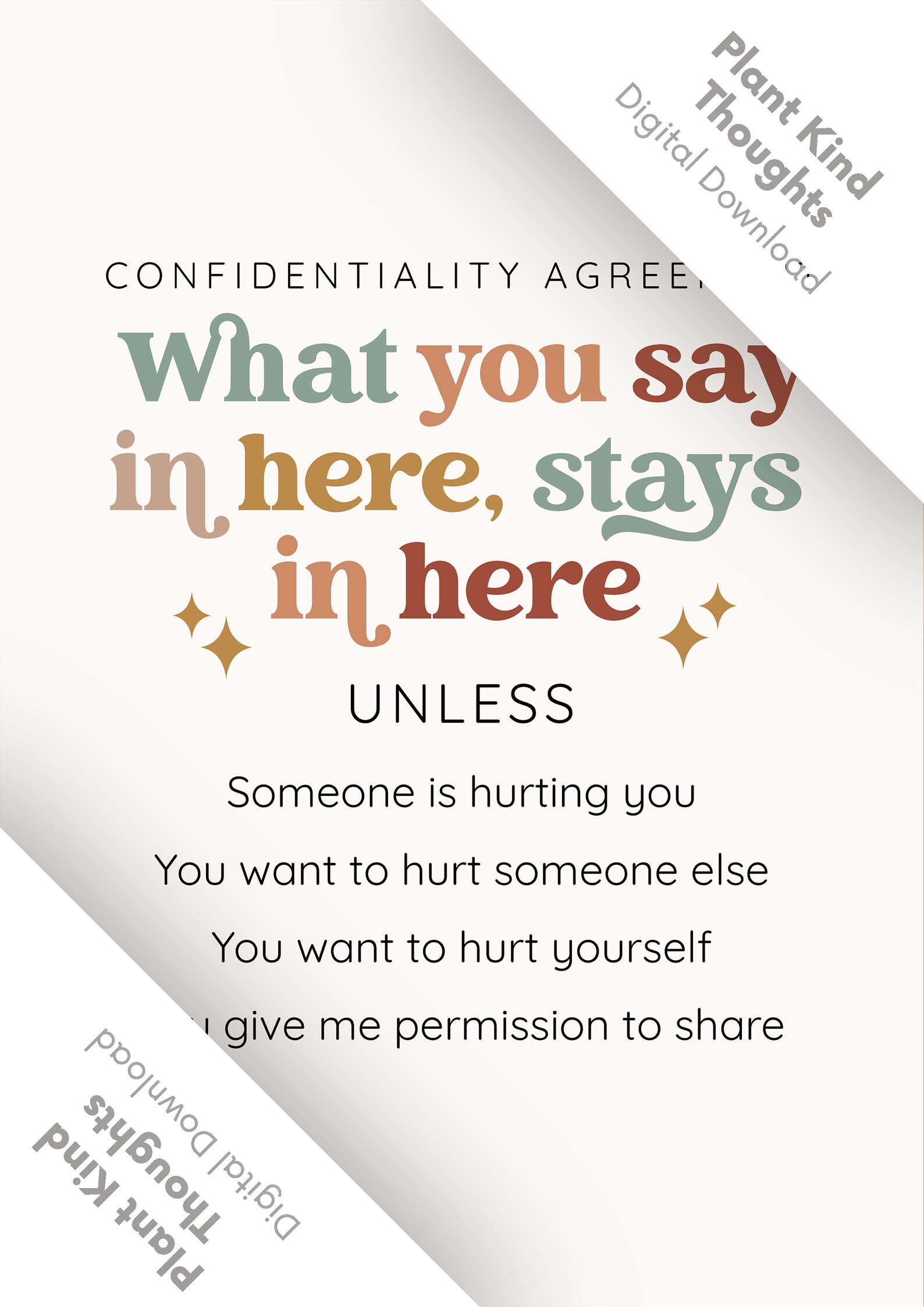 CONFIDENTIALITY AGREEMENT What You Say Here Stays Here Poster | Etsy