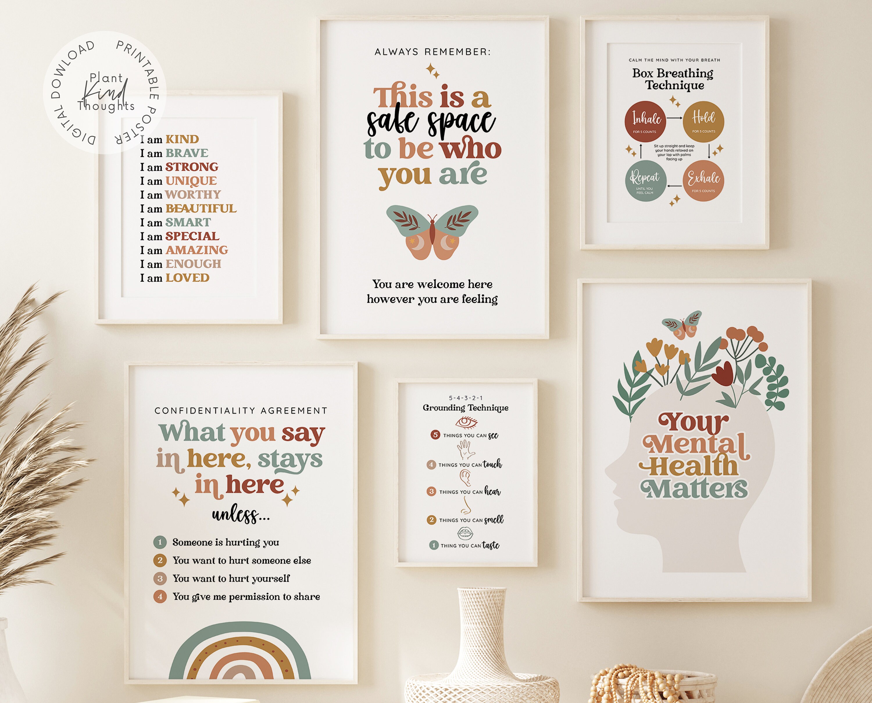 RAINBOW BOHO COUNSELING Posters Bundle School Counselor Office - Etsy