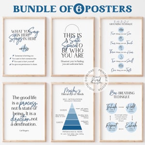 6 COUNSELING Office Bundle MINIMAL BLUE School Counselor Office Decor ...