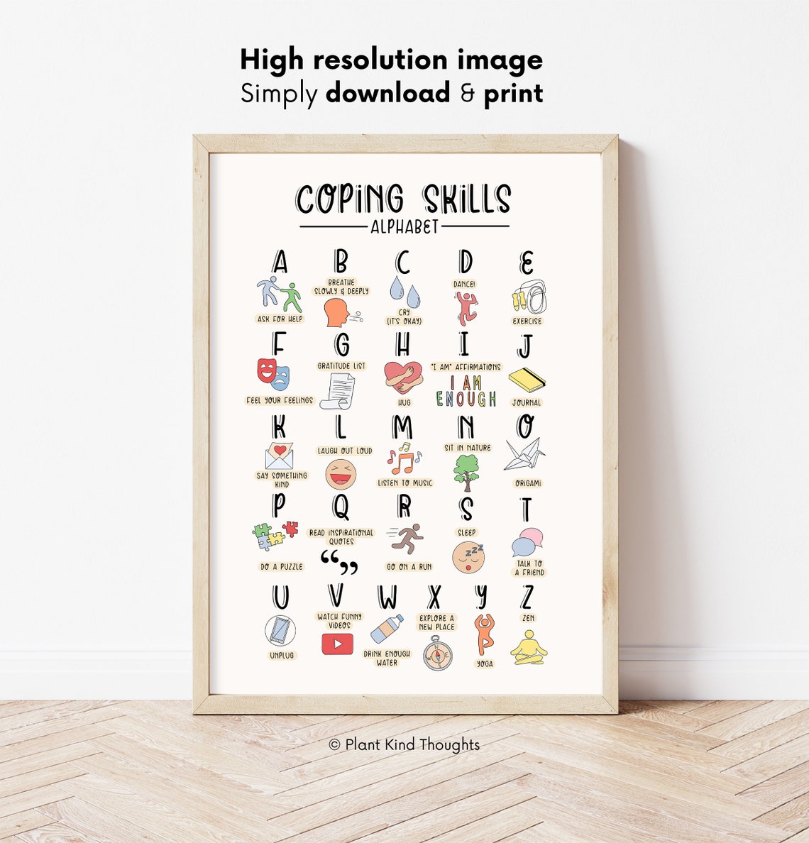 COPING SKILLS ALPHABET Mental Health Poster: School Counselor | Etsy