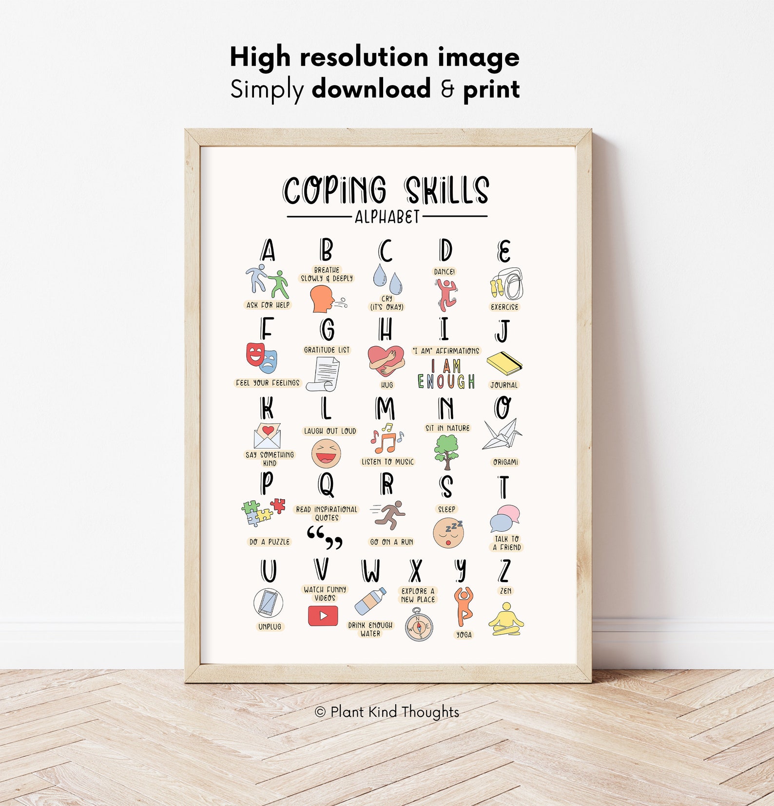 COPING SKILLS ALPHABET Mental Health Poster: School Counselor | Etsy