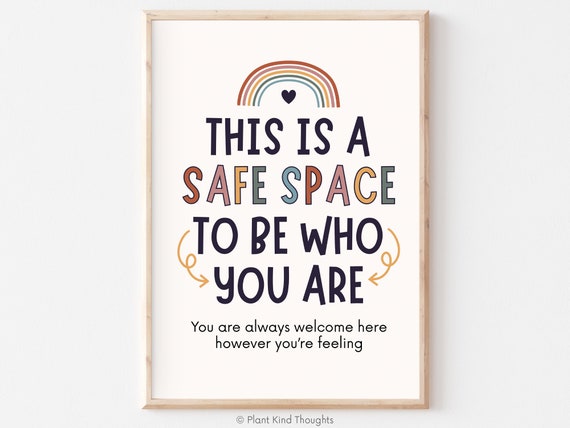 SAFE SPACE Mental Health Poster: Counseling Sign School | Etsy Australia
