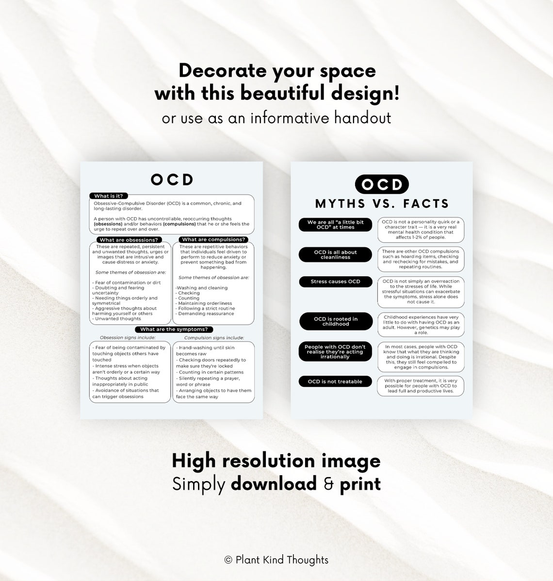 OCD Mental Health Poster: Obsessive Compulsive Disorder - Etsy