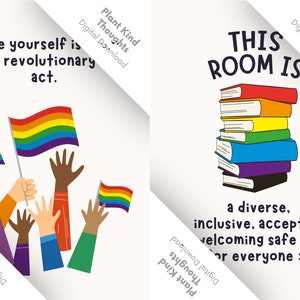 LGBT PRIDE Month CLASSROOM Posters Bundle of 6: Inclusive Safe | Etsy