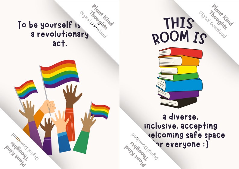LGBT PRIDE Month CLASSROOM Posters Bundle of 6: Inclusive Safe | Etsy