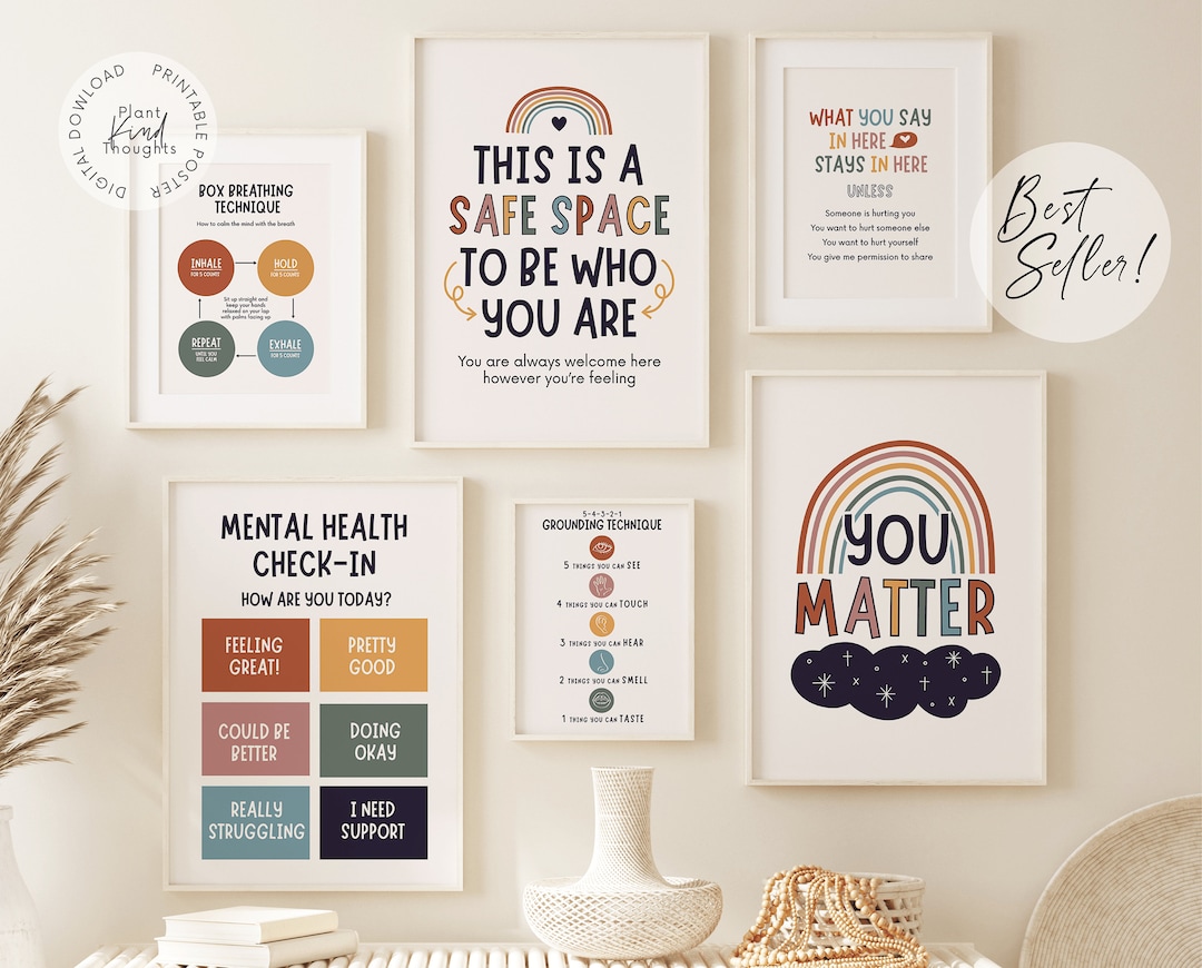 BUNDLE OF 6 Mental Health Posters: School Counselor Office Decor School ...