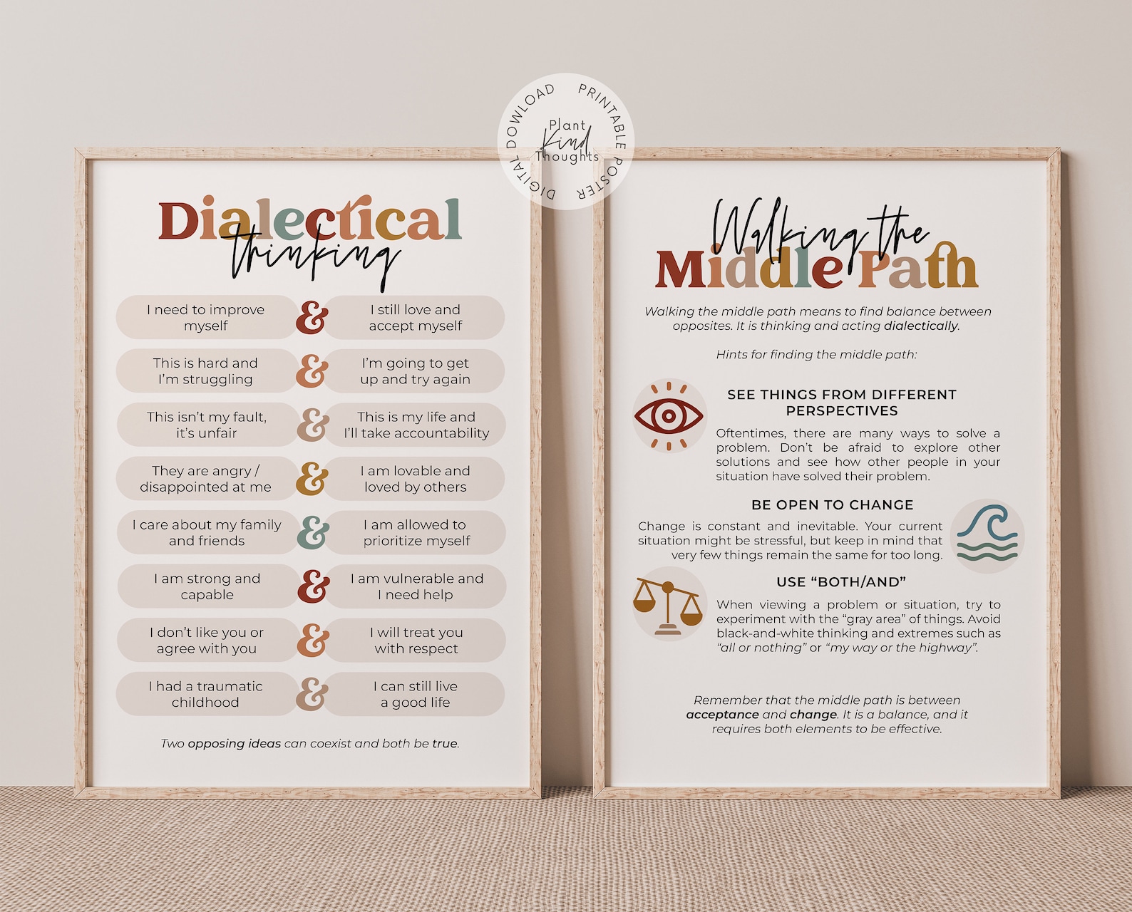 6 DBT POSTERS BUNDLE Dialectical Behavior Therapy Office Decor ...