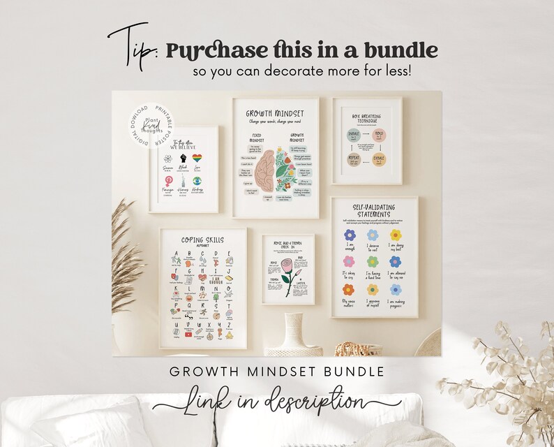 GROWTH MINDSET Mental Health Poster: Therapy Office Decor - Etsy