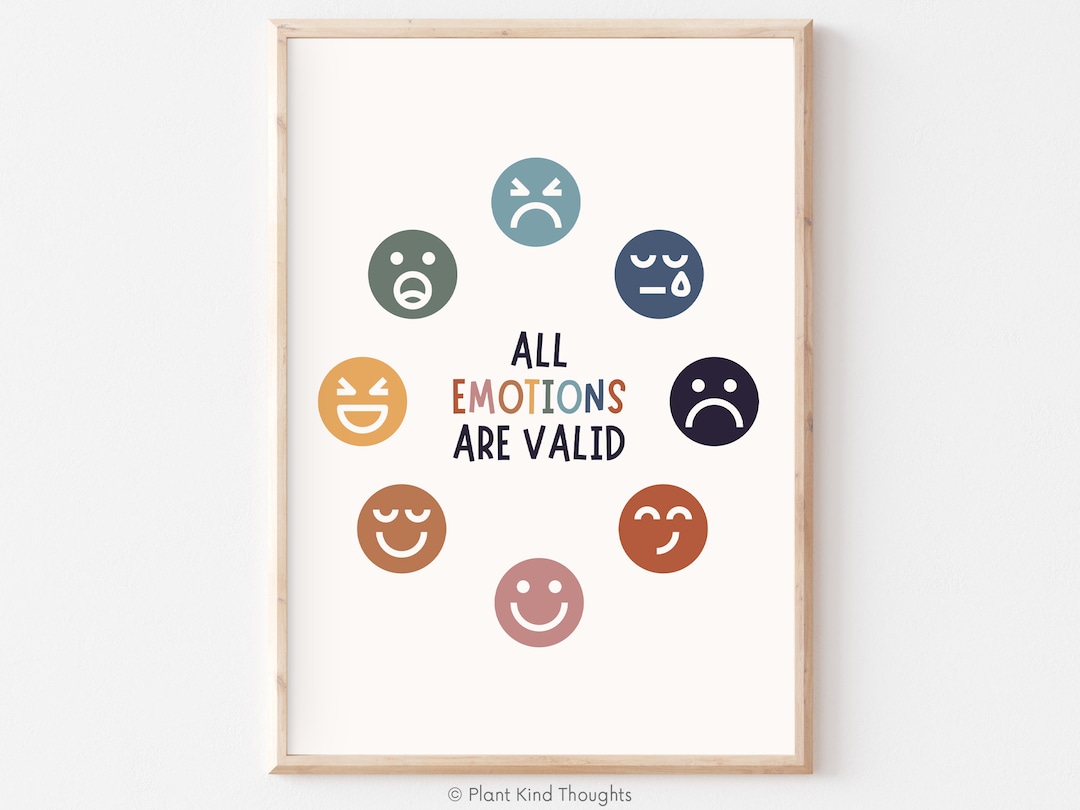 VALID EMOTIONS Mental Health Poster: Feelings, School Counselor Office ...