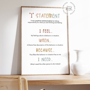 I STATEMENT Mental Health Poster: Therapy Office Decor School Counselor ...