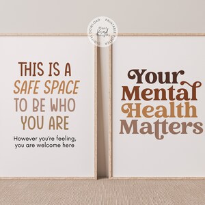 BUNDLE 6 Mental Health Posters: BOHO School Counselor Office Decor ...