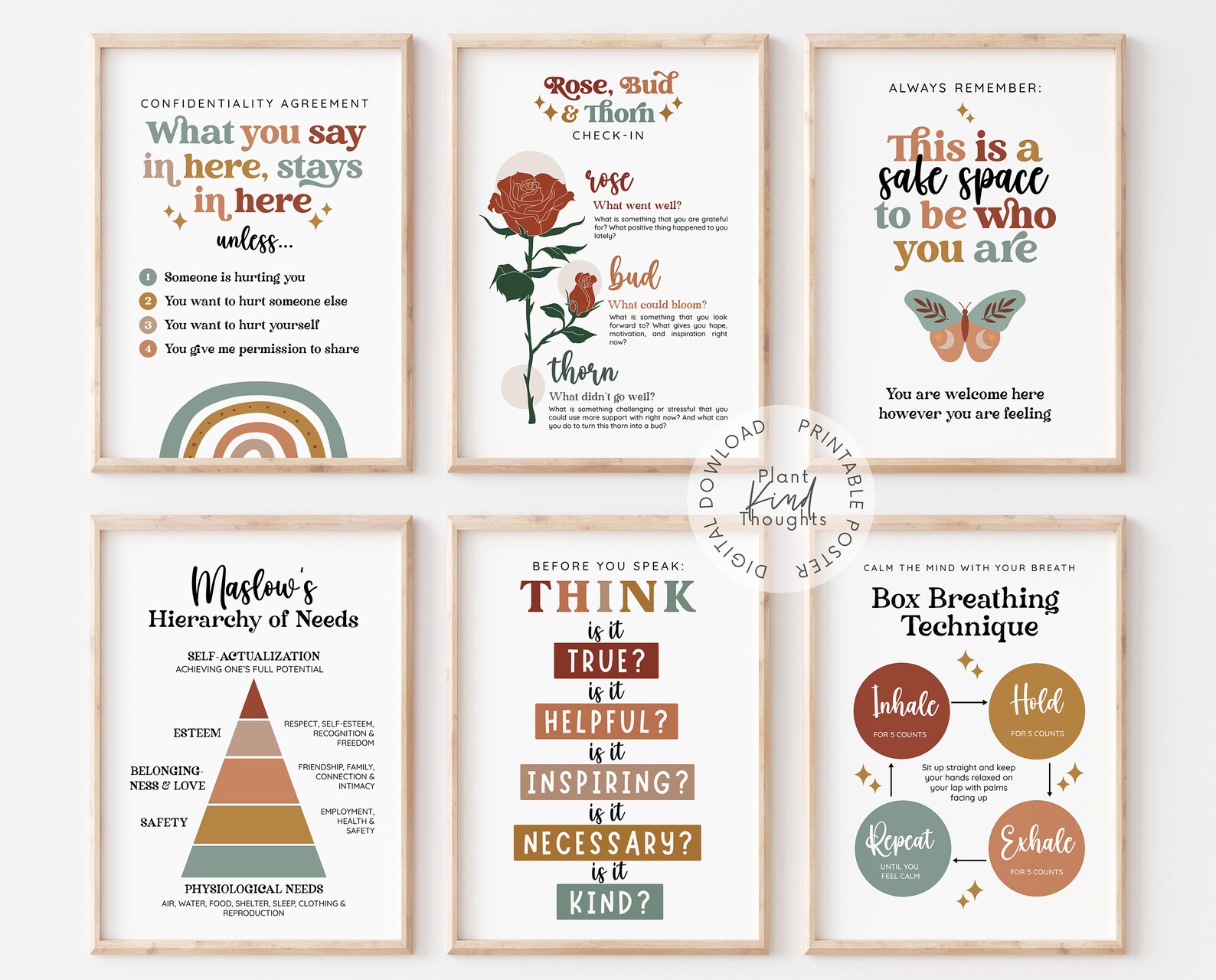 20 RAINBOW BOHO Counseling Posters Bundle School Counselor - Etsy