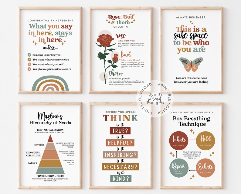 20 RAINBOW BOHO Counseling Posters Bundle School Counselor - Etsy