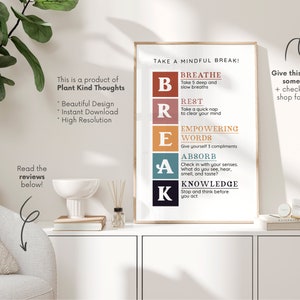BREAK School Counseling Office Poster School Counselor Office Decor ...