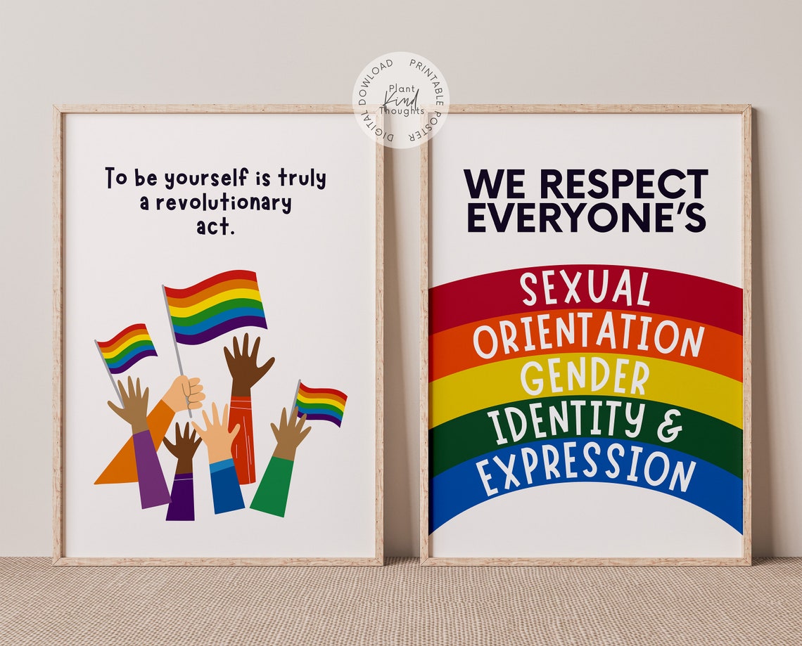 LGBT PRIDE Month CLASSROOM Posters Bundle of 6: Inclusive Safe - Etsy