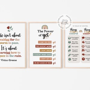 15 RAINBOW BOHO Counseling Posters Bundle School Counselor Office Decor ...