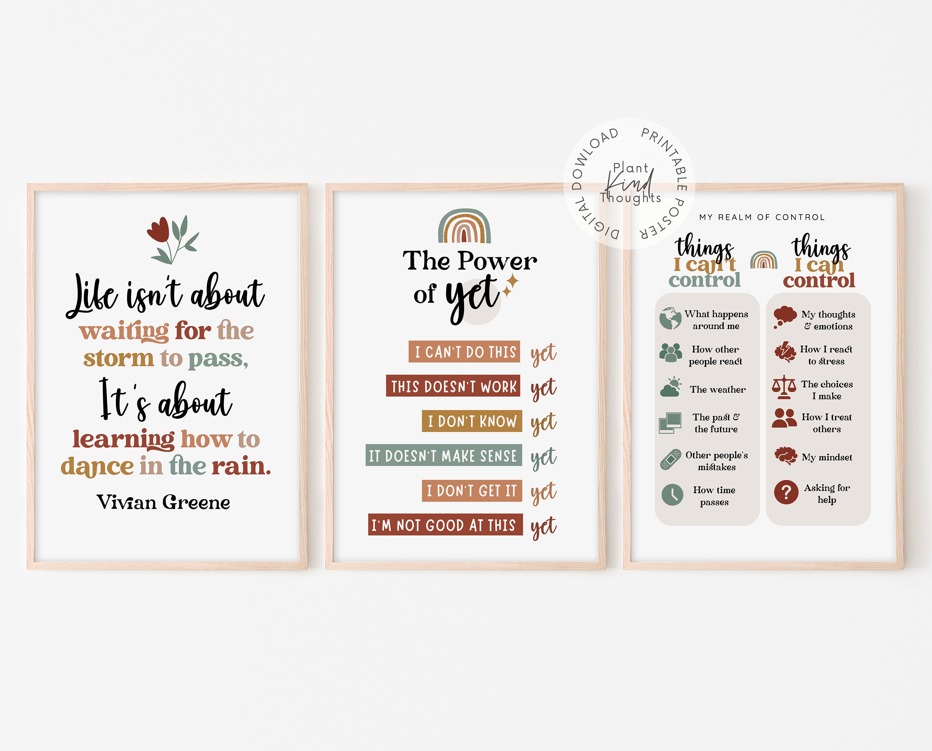 15 RAINBOW BOHO Counseling Posters Bundle School Counselor Office Decor ...