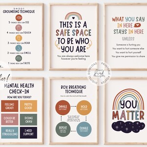 BUNDLE OF 6 Mental Health Posters: School Counselor Office Decor School ...