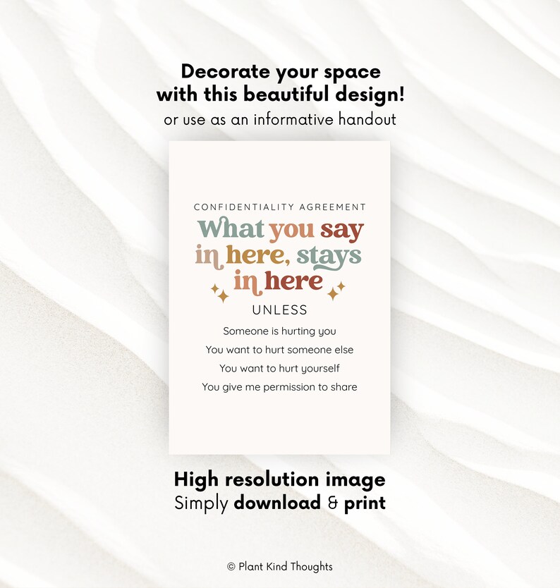 CONFIDENTIALITY AGREEMENT What You Say Here Stays Here Poster | Etsy