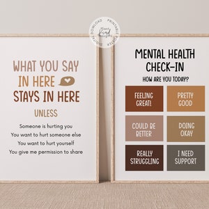BUNDLE 6 Mental Health Posters: BOHO School Counselor Office Decor ...
