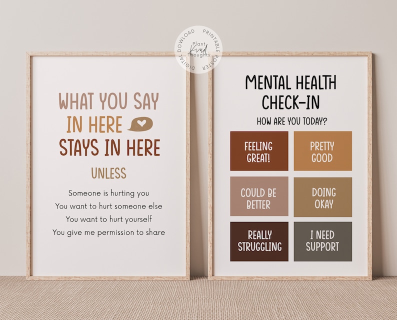 BUNDLE 6 Mental Health Posters: BOHO School Counselor Office - Etsy