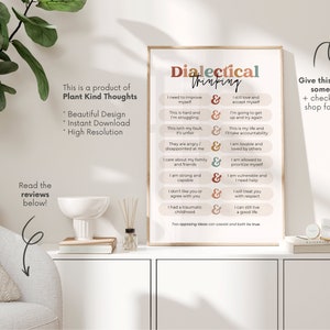 DIALECTICAL THINKING DBT Poster: Dialectical Behavior Therapy Therapist ...