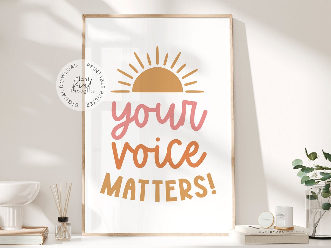 YOUR VOICE Matters Poster Speech Room Decor Speech Language Pathologist ...