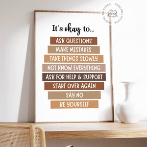 IT'S OKAY Mental Health Poster Printable Classroom Decor School ...