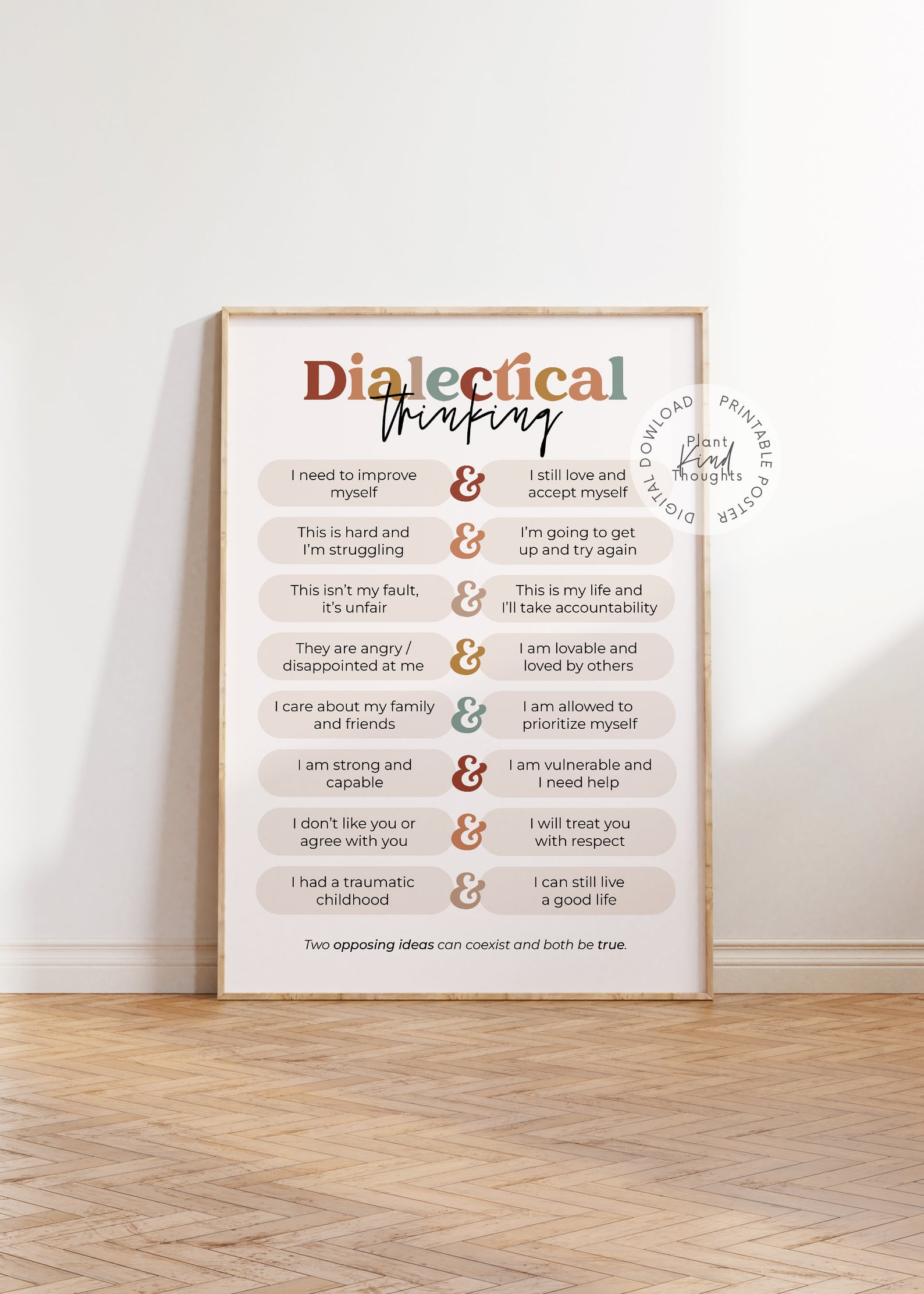 DIALECTICAL THINKING DBT Poster: Dialectical Behavior Therapy - Etsy