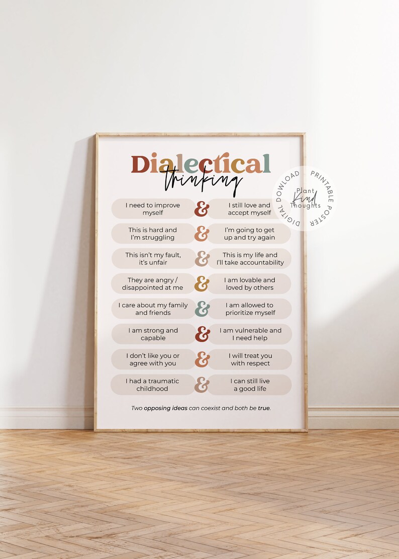 DIALECTICAL THINKING DBT Poster: Dialectical Behavior Therapy - Etsy