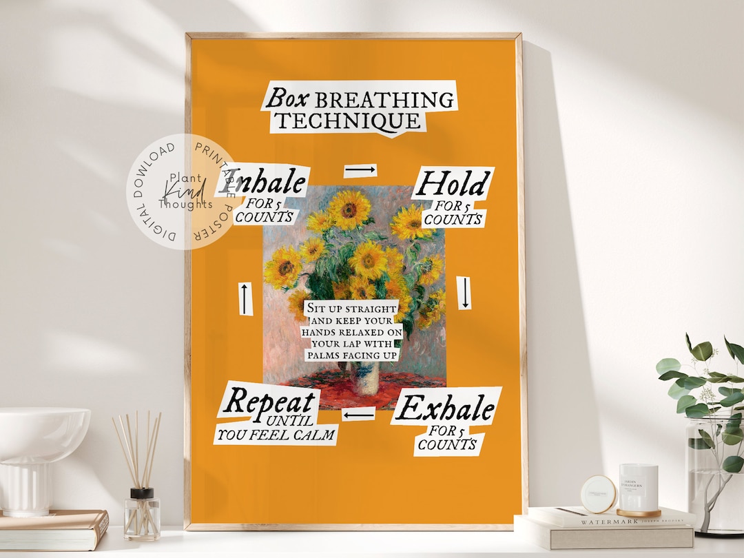 BOX BREATHING Mental Health Poster School Counselor Office Decor School ...