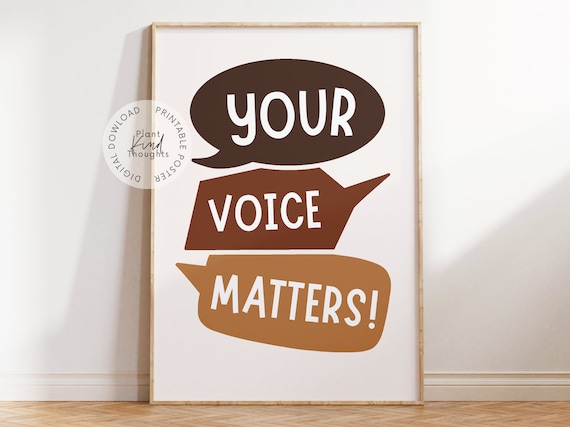 Your Voice Matters DIVERSITY Classroom Poster: Inclusive Human - Etsy