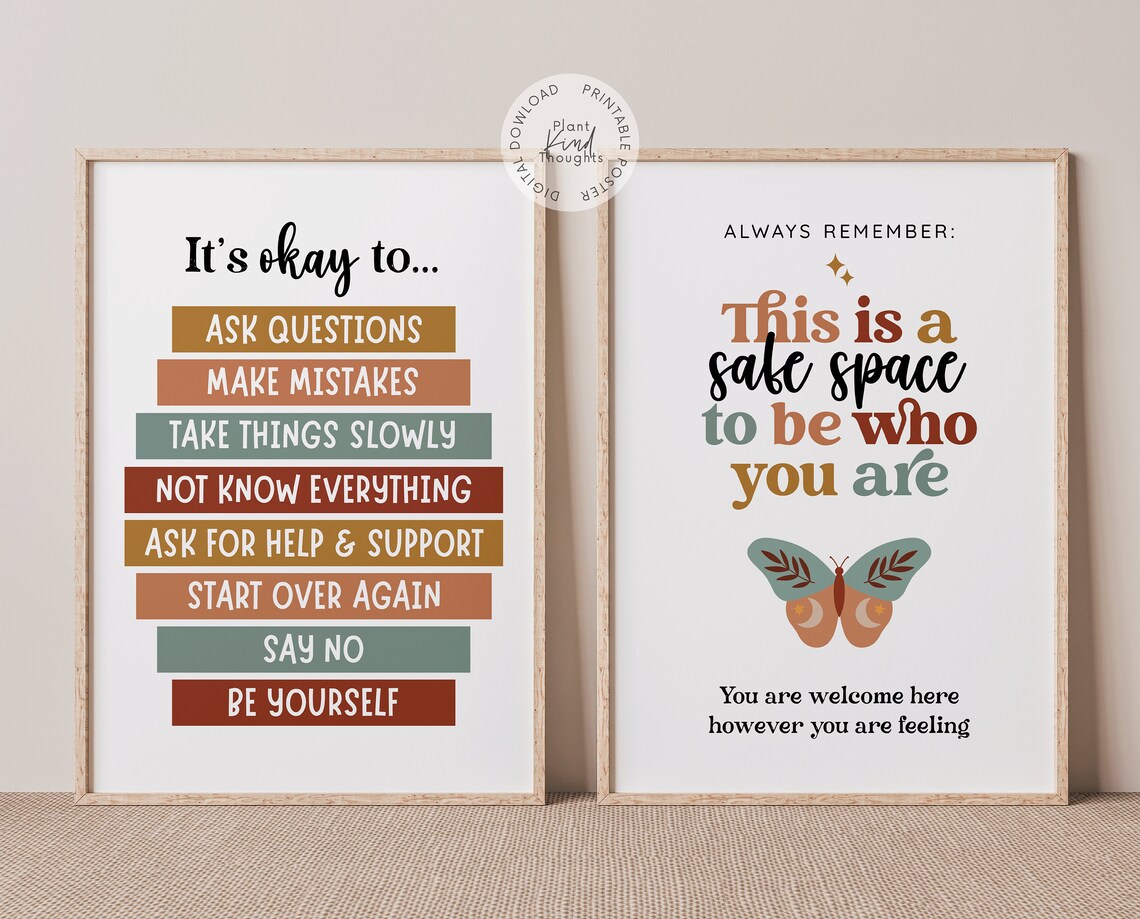 10 RAINBOW BOHO Counseling Posters Bundle School Counselor - Etsy