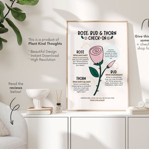 ROSE BUD and THORN Check-in Mental Health Poster: Mindfulness Poster ...