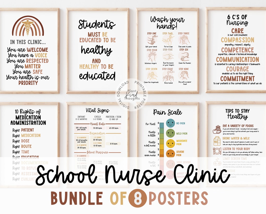 8 SCHOOL NURSE Office Decor School Clinic School Nurse Posters School ...