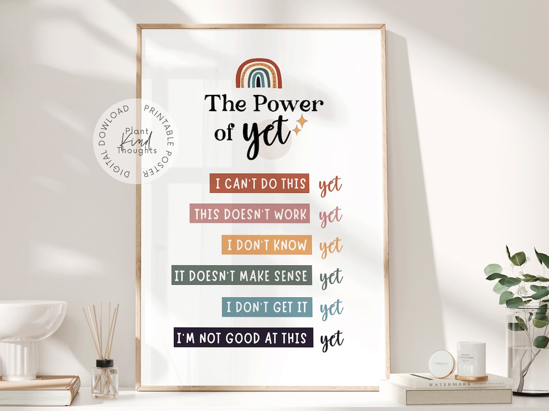 THE POWER of YET Poster School Counselor Office Decor Classroom Decor ...