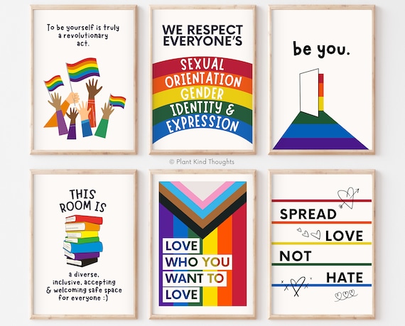 LGBT PRIDE Month CLASSROOM Posters Bundle of 6: Inclusive Safe | Etsy