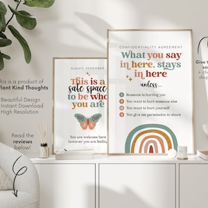 COUNSELING OFFICE Confidentiality Agreement Poster & Safe Space Poster ...