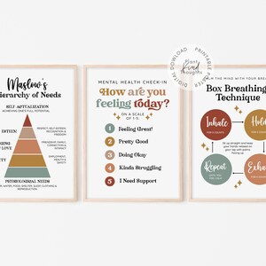 15 RAINBOW BOHO Counseling Posters Bundle School Counselor Office Decor ...