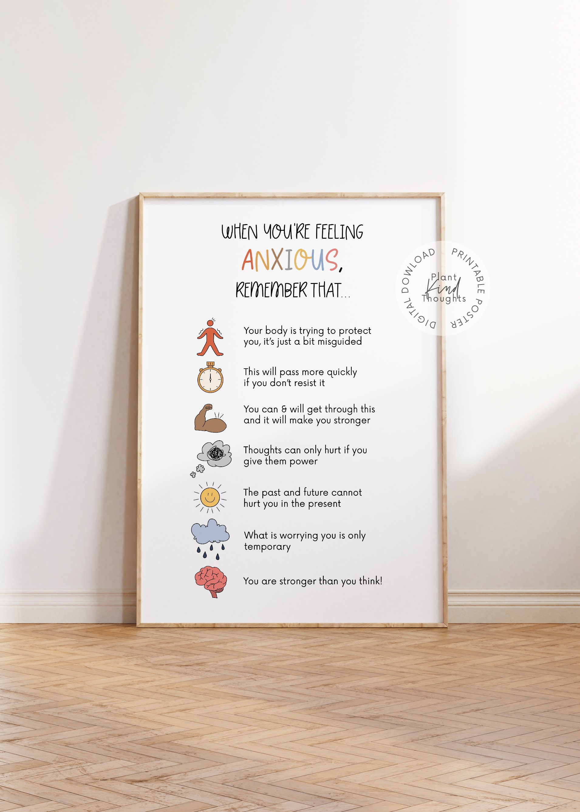 ANXIETY Mental Health Poster: Therapist Office Therapy School - Etsy