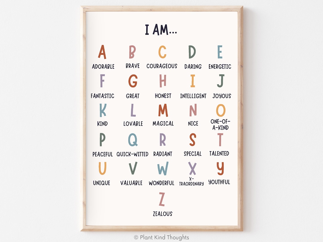 ABC AFFIRMATIONS Mental Health Poster: School Counselor Office Decor ...