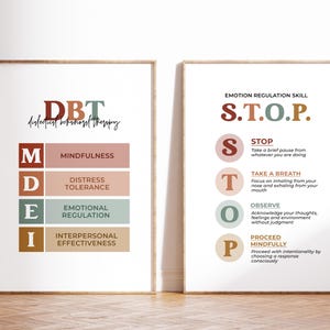8 DBT Posters DBT SKILLS Dialectical Behavior Therapy Office Decor ...