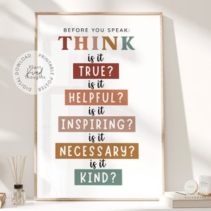 THINK Poster Counseling Office School Counselor Office Decor Boho ...