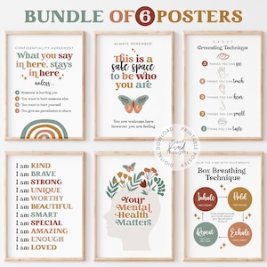 RAINBOW BOHO COUNSELING Posters Bundle School Counselor Office Decor ...