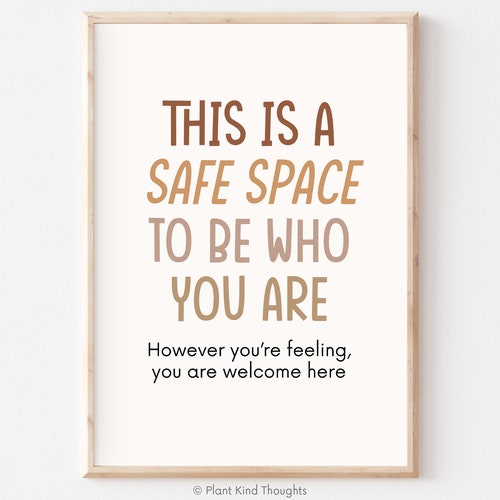 SAFE SPACE Mental Health Poster: Counseling Sign School - Etsy