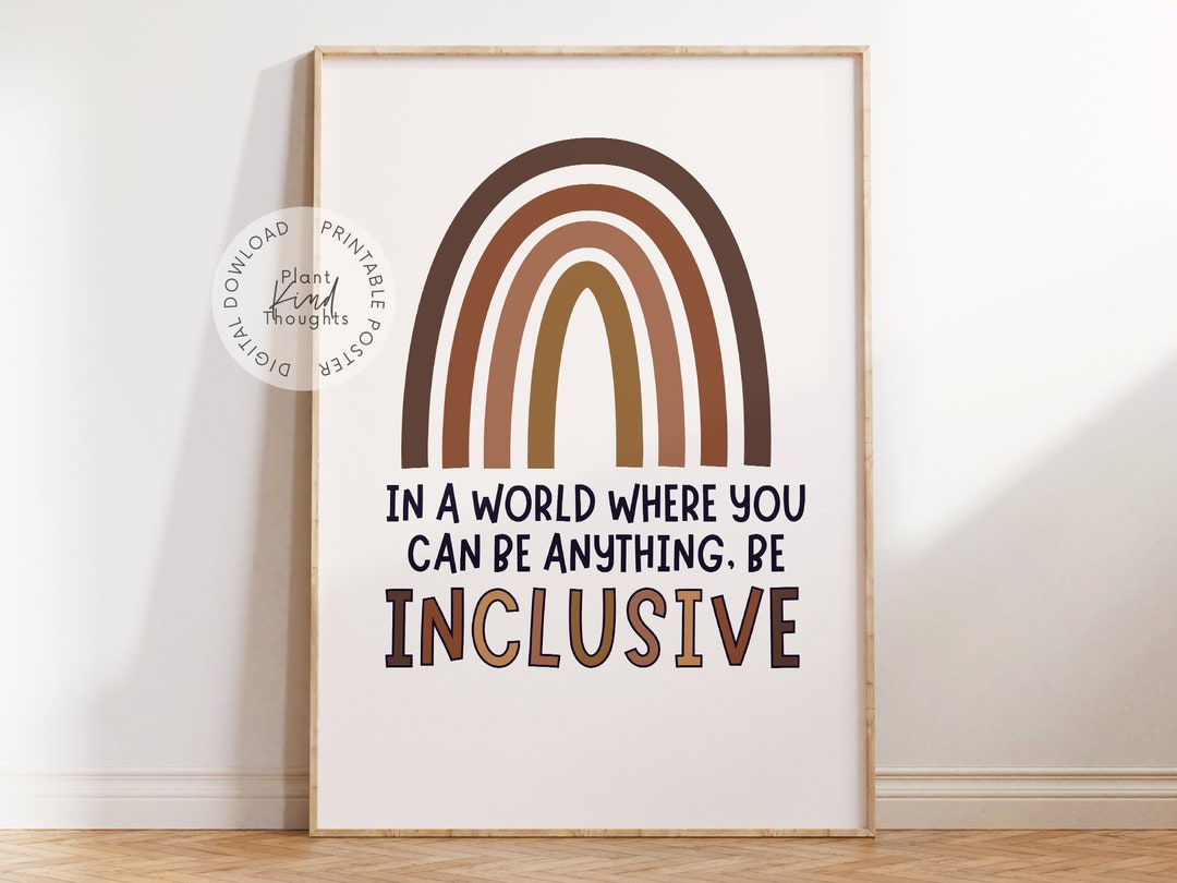 Be Inclusive DIVERSITY Classroom Poster: Inclusive Human Equality ...