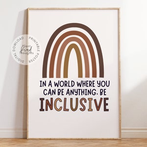 Be Inclusive DIVERSITY Classroom Poster: Inclusive Human Equality ...