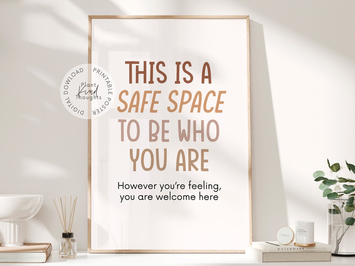 SAFE SPACE Mental Health Poster: Counseling Sign, School Counselor ...